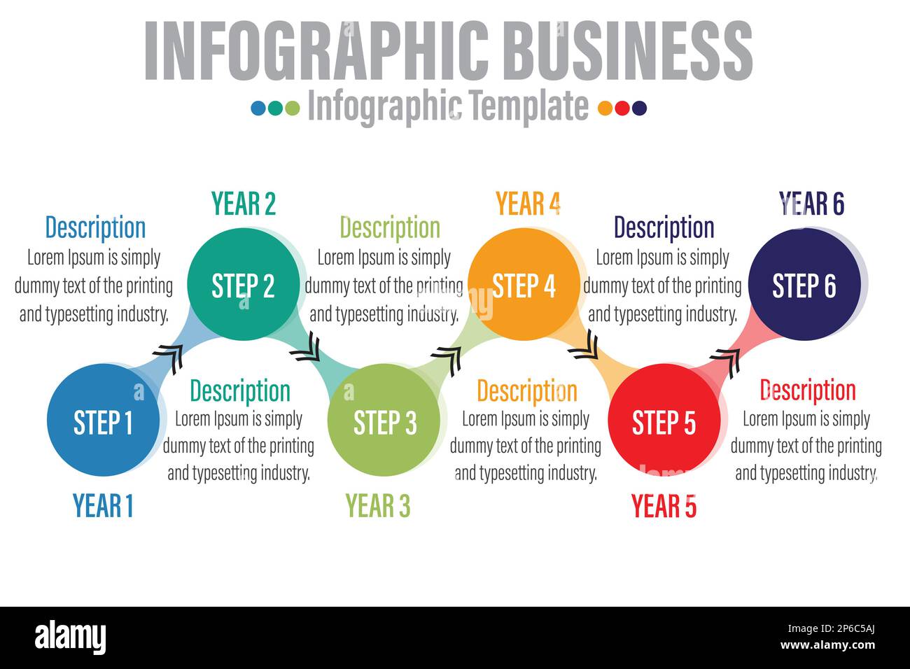6Project 6Months 6YearModern Timeline diagram with progress circle ...