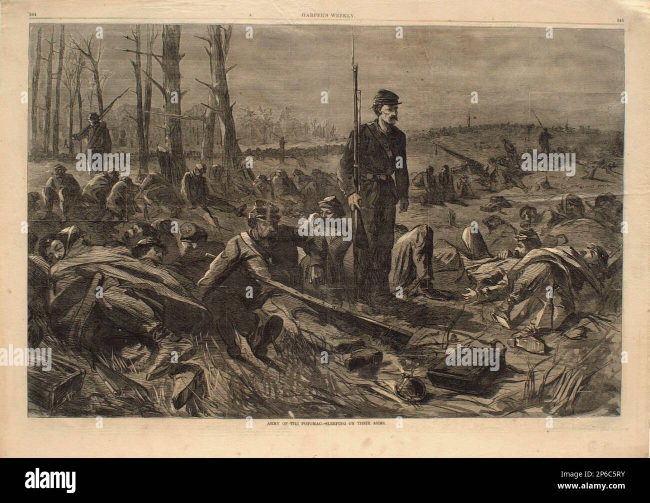 Unknown, Army of the Potomac—Sleeping on Their Arms, 1864, wood ...
