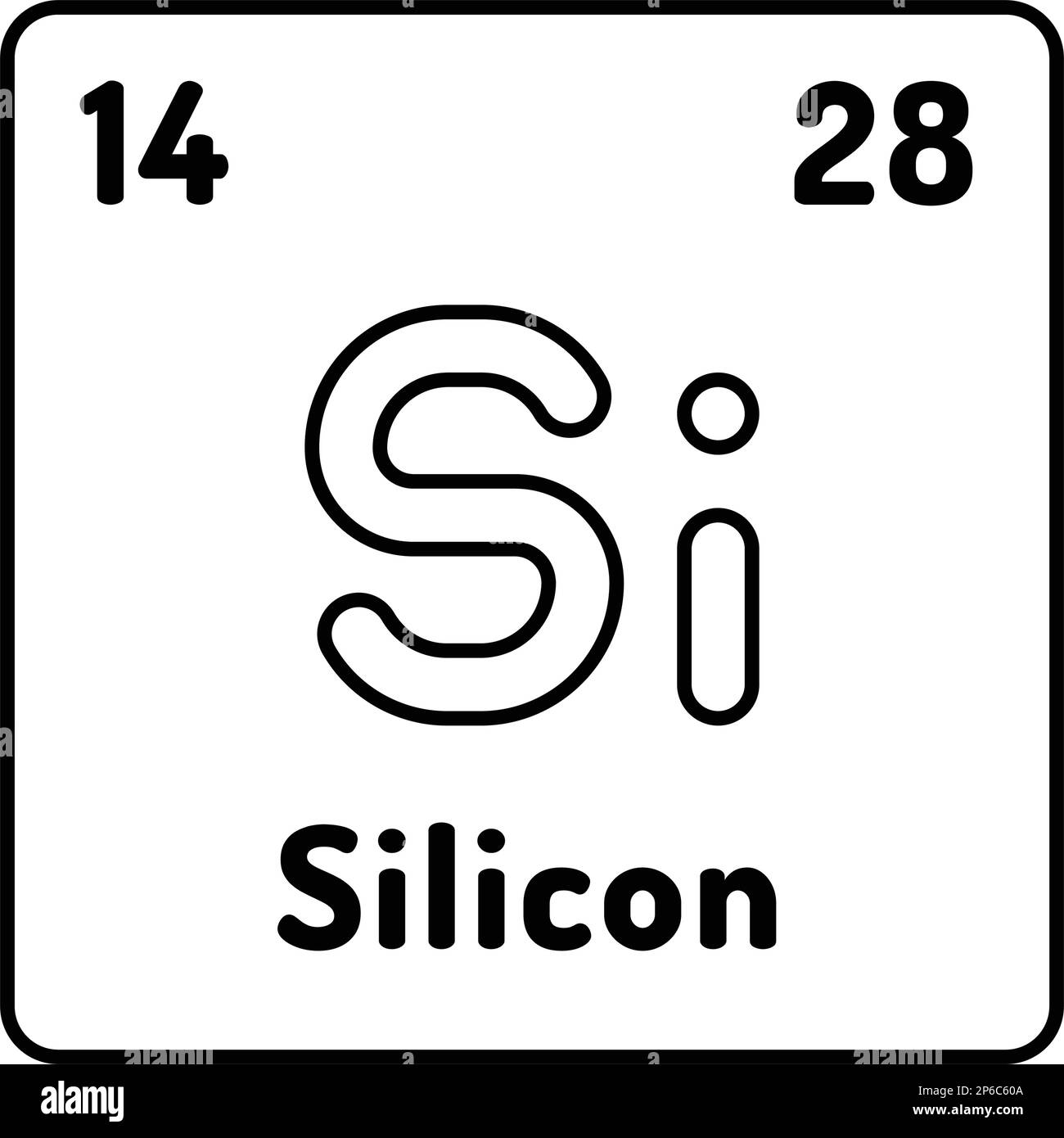 silicon chemical element line icon vector illustration Stock Vector ...