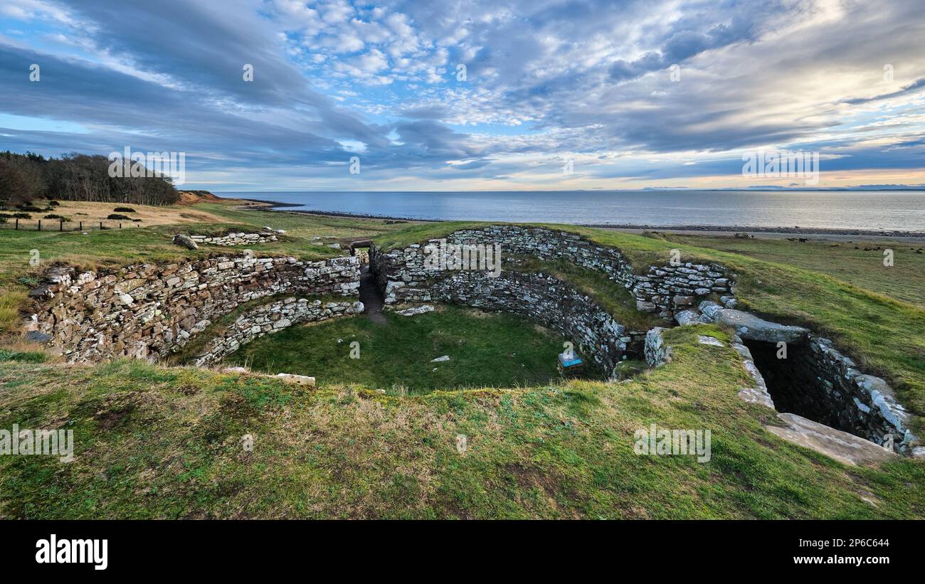 Carn Liath broch, Brora Stock Photo - Alamy