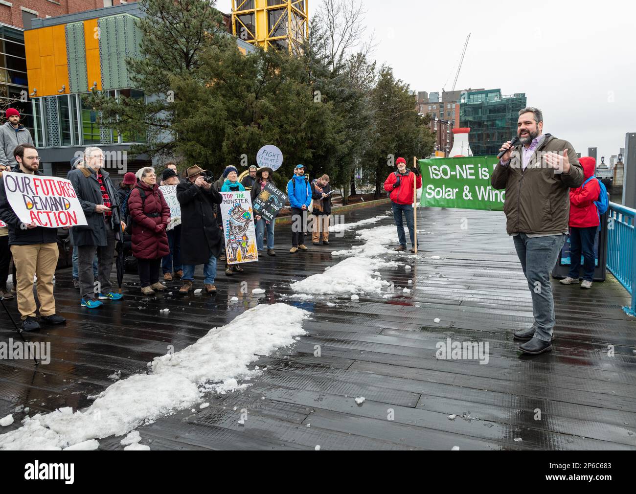March 2, 2023. Boston, MA. Climate activists held a Boston Fee Party ...