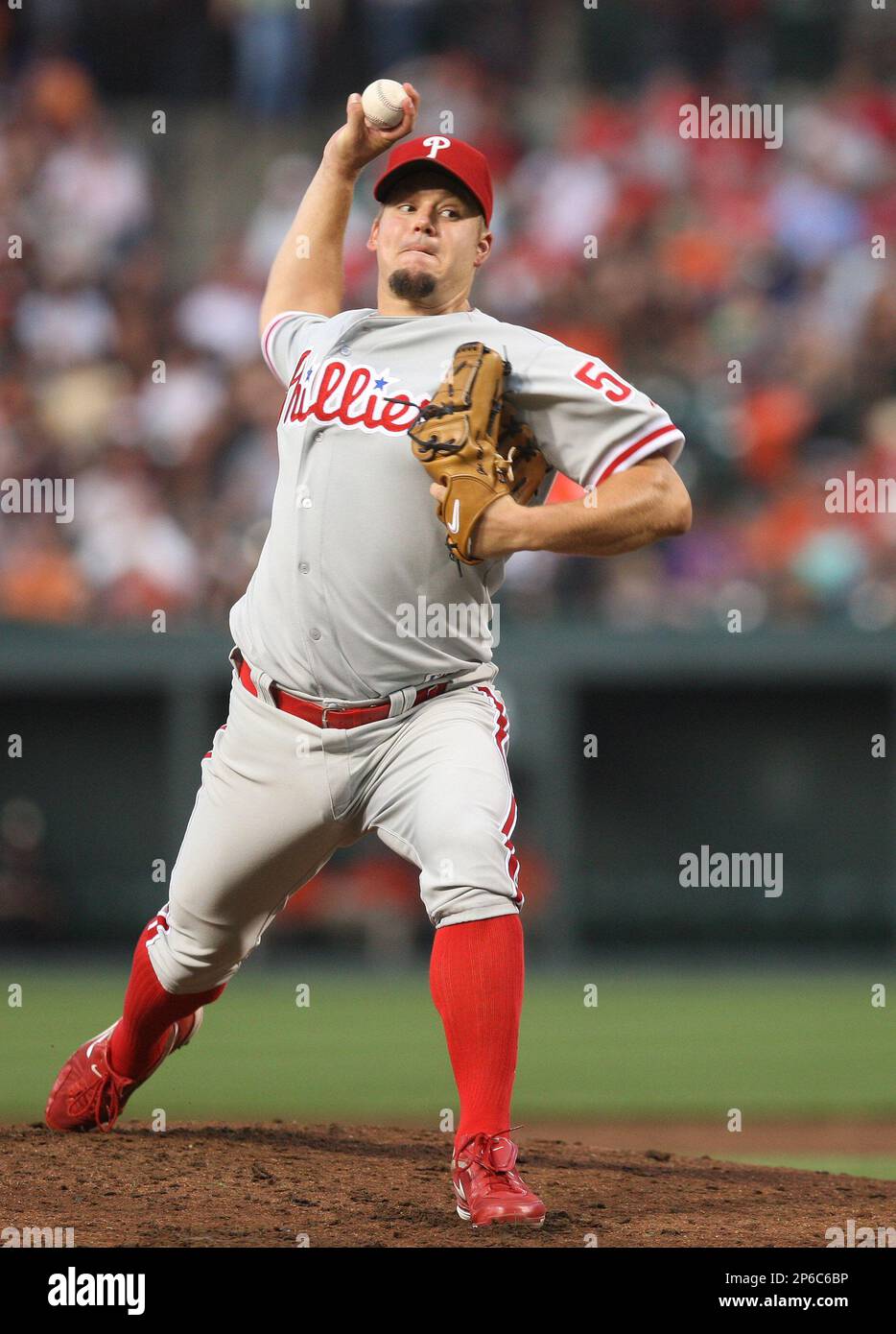 Philadelphia Phillies starting pitcher Joe Blanton (56) delivers to an ...
