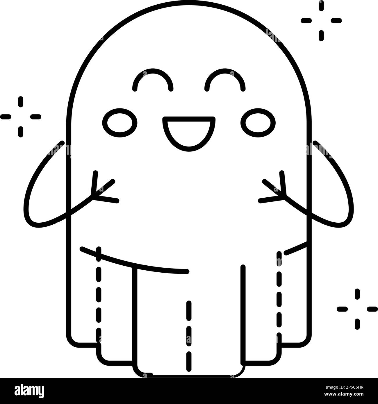 cute ghost line icon vector illustration Stock Vector Image & Art - Alamy