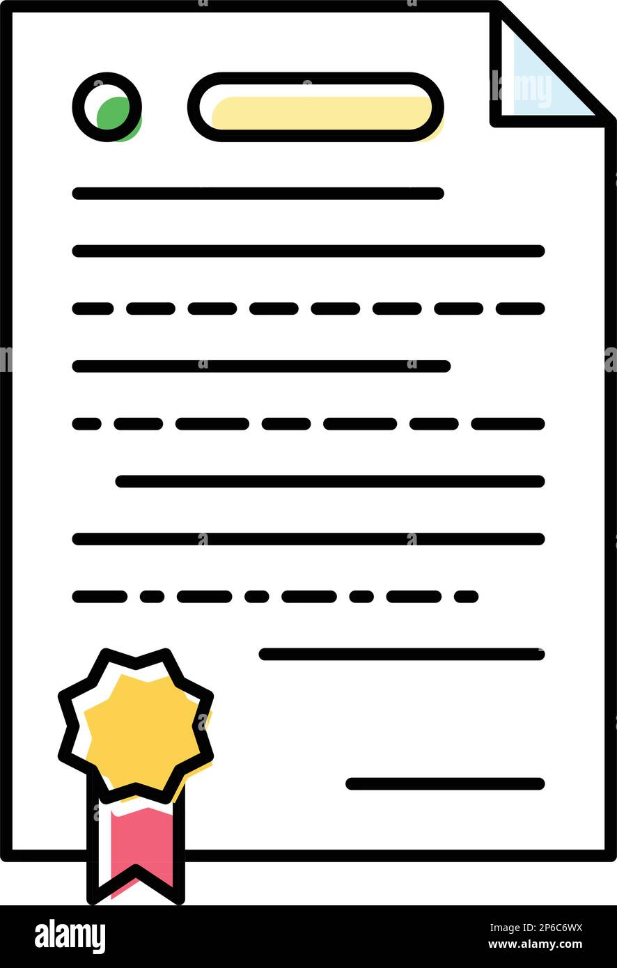 Agreement Document File Color Icon Vector Illustration Stock Vector