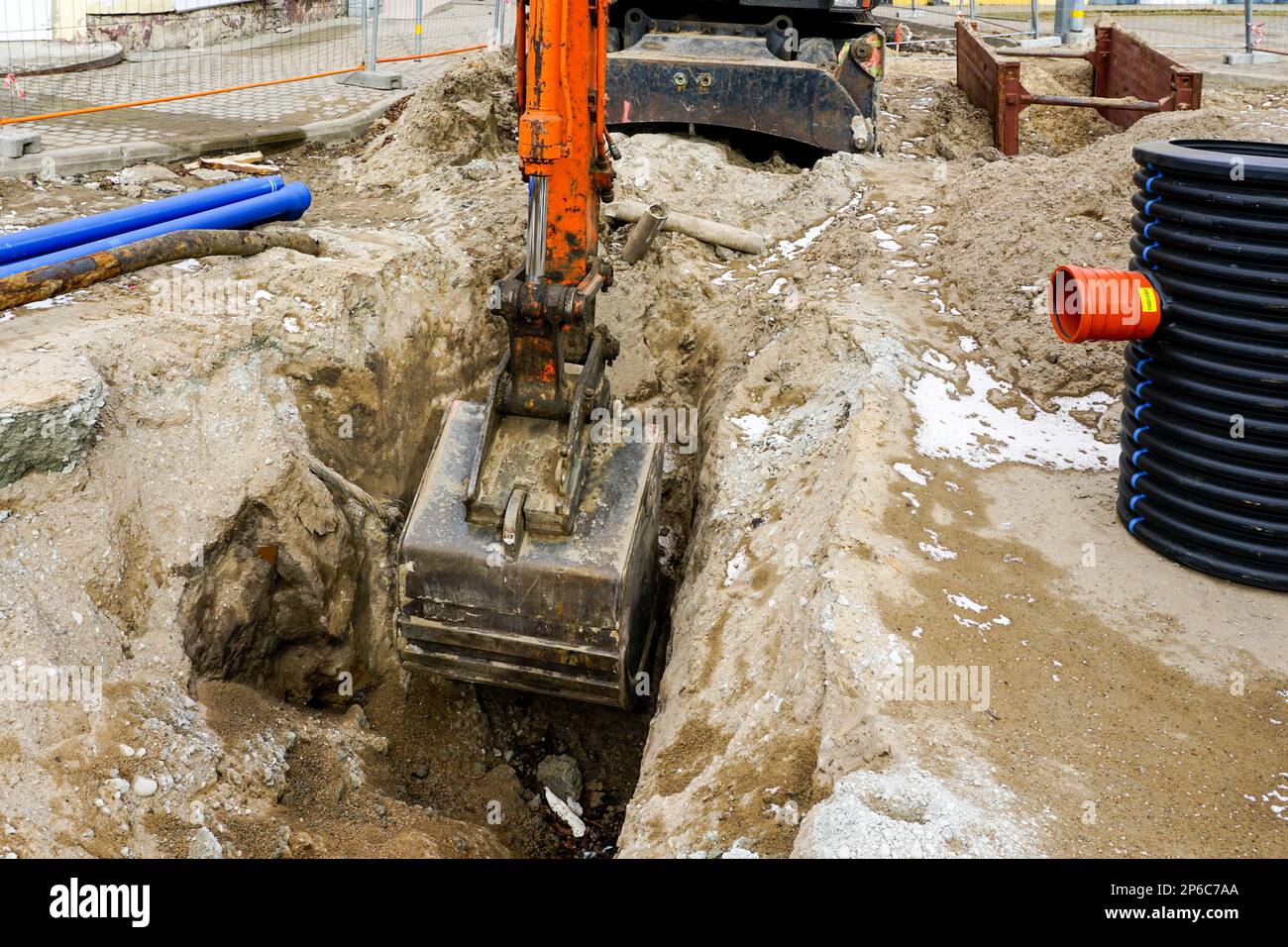 Installing drainage trench in hi-res stock photography and images - Alamy