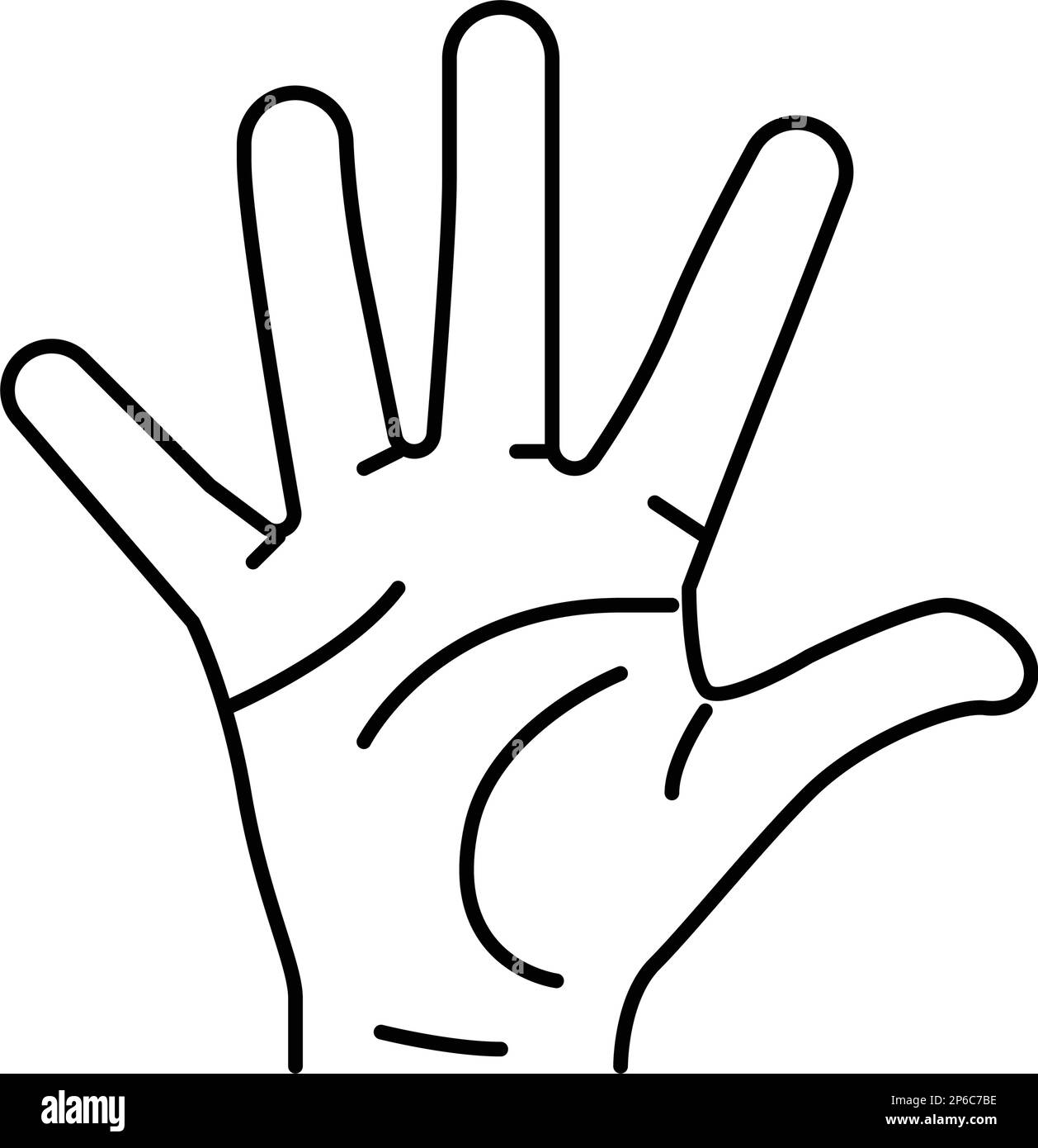 five number hand gesture line icon vector illustration Stock Vector Image & Art - Alamy