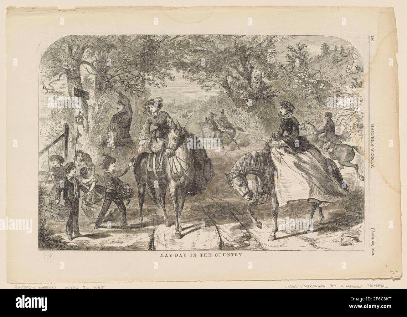 After Winslow Homer, May-Day in the Country, 2 April 1859, wood ...