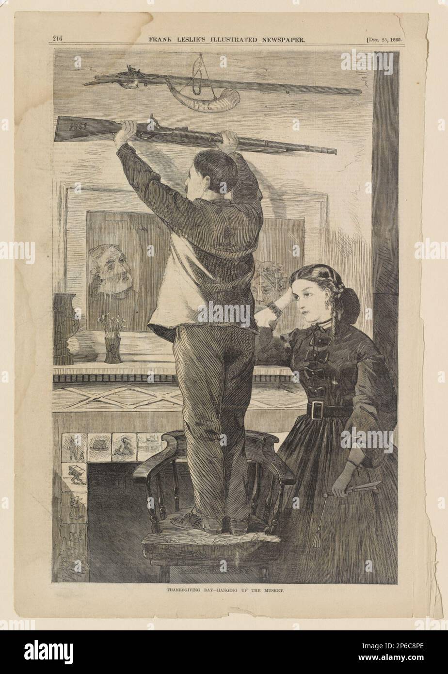 After Winslow Homer, Thanksgiving Day—Hanging up the Musket, 23 Dec ...