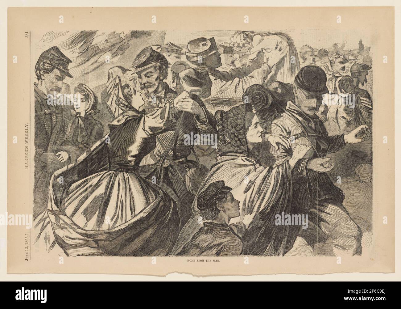 After Winslow Homer, Home from the War, 13 June 1863, wood engraving on ...