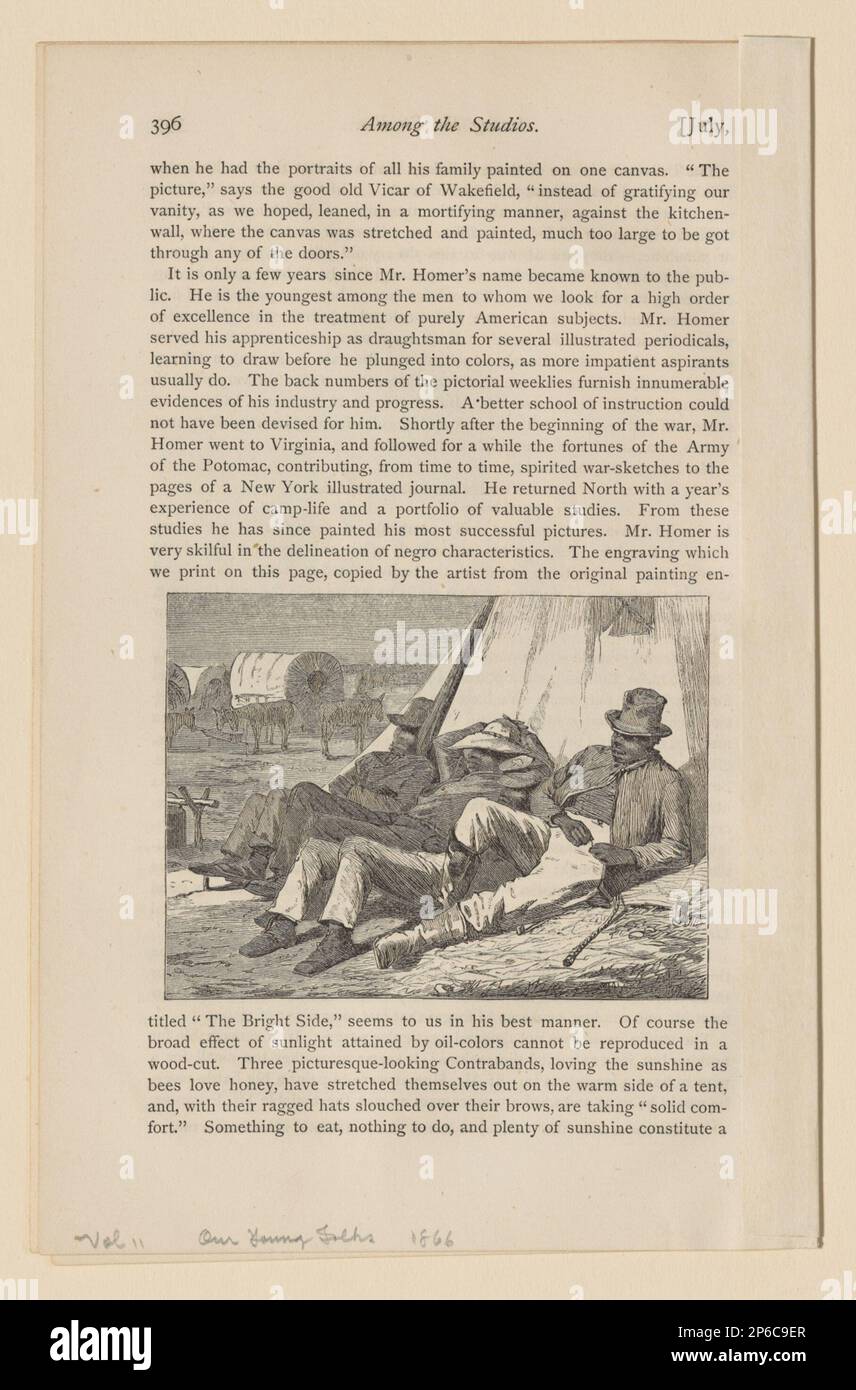 After Winslow Homer, The Bright Side, July 1866, wood engraving on ...