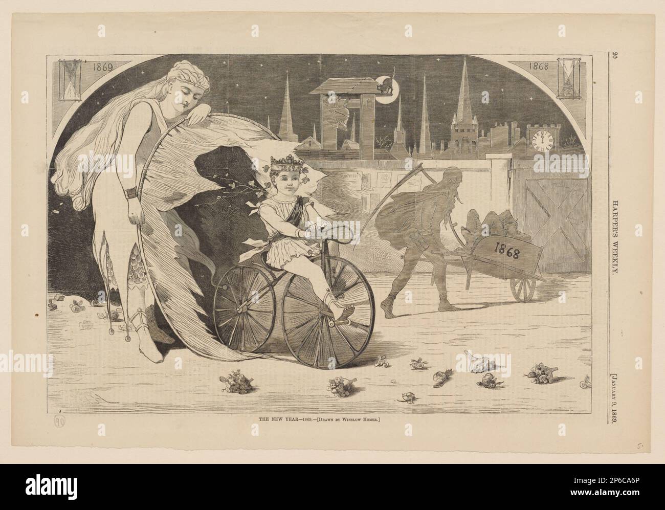 After Winslow Homer, The New Year—1869, 9 Jan. 1869, wood engraving on ...