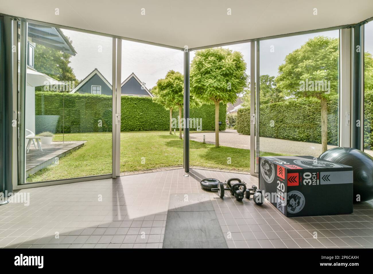 Amsterdam, Netherlands - 10 April, 2021: a room with large windows and ...