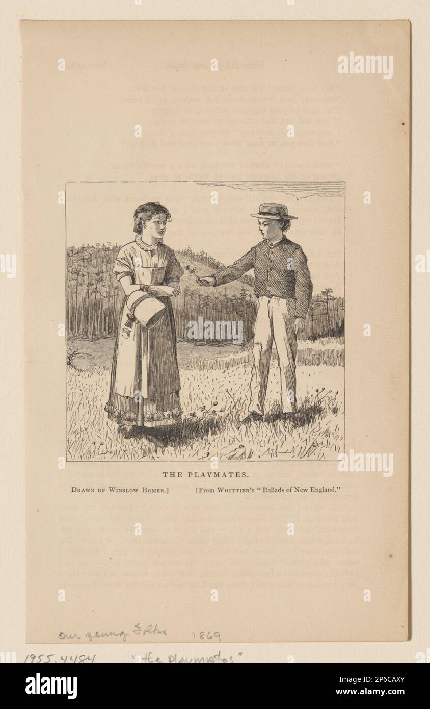 After Winslow Homer, The Playmates, Nov. 1869, wood engraving on cream ...