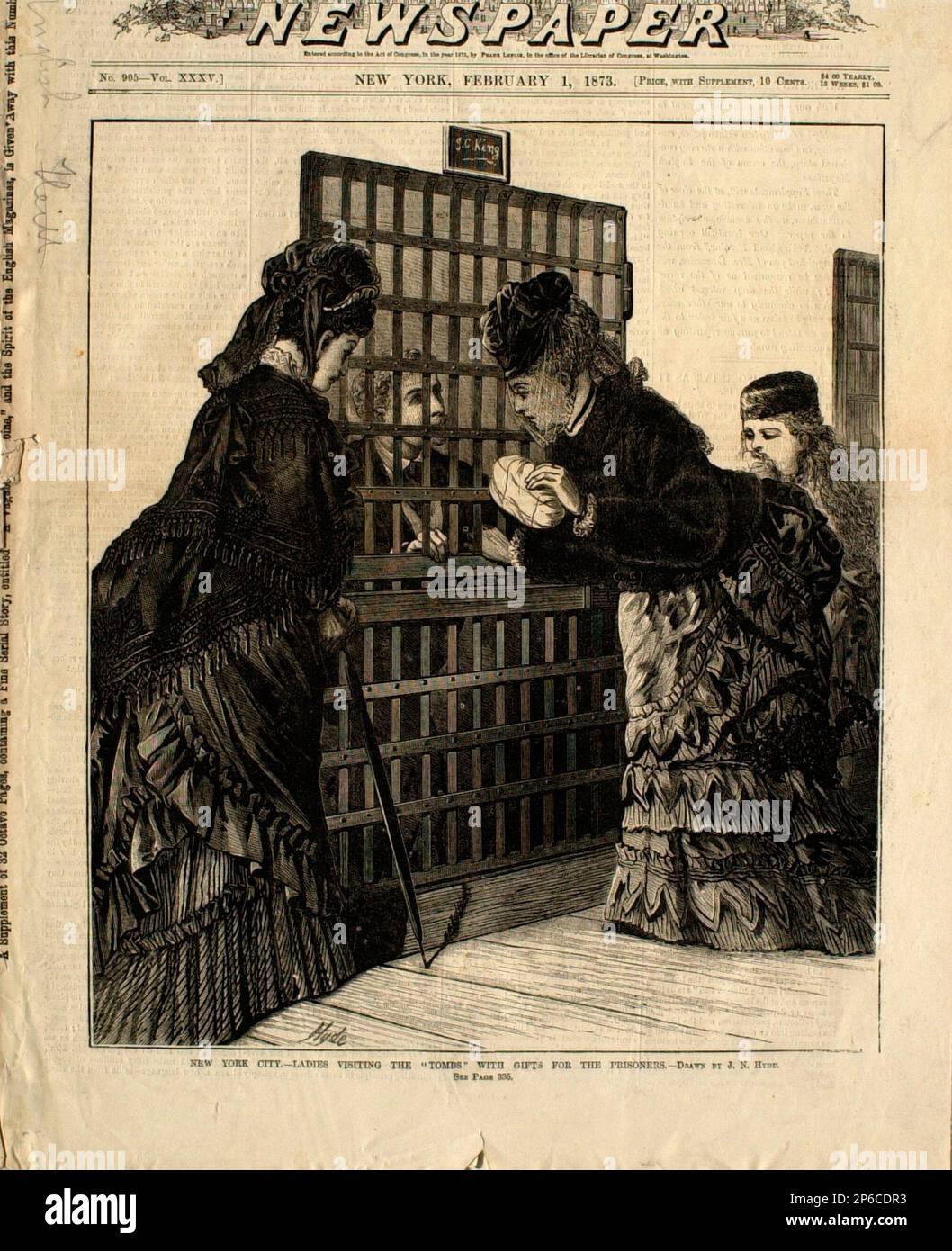 John Hyde, New York City.—Ladies Visiting the "Tombs" with Gifts for ...