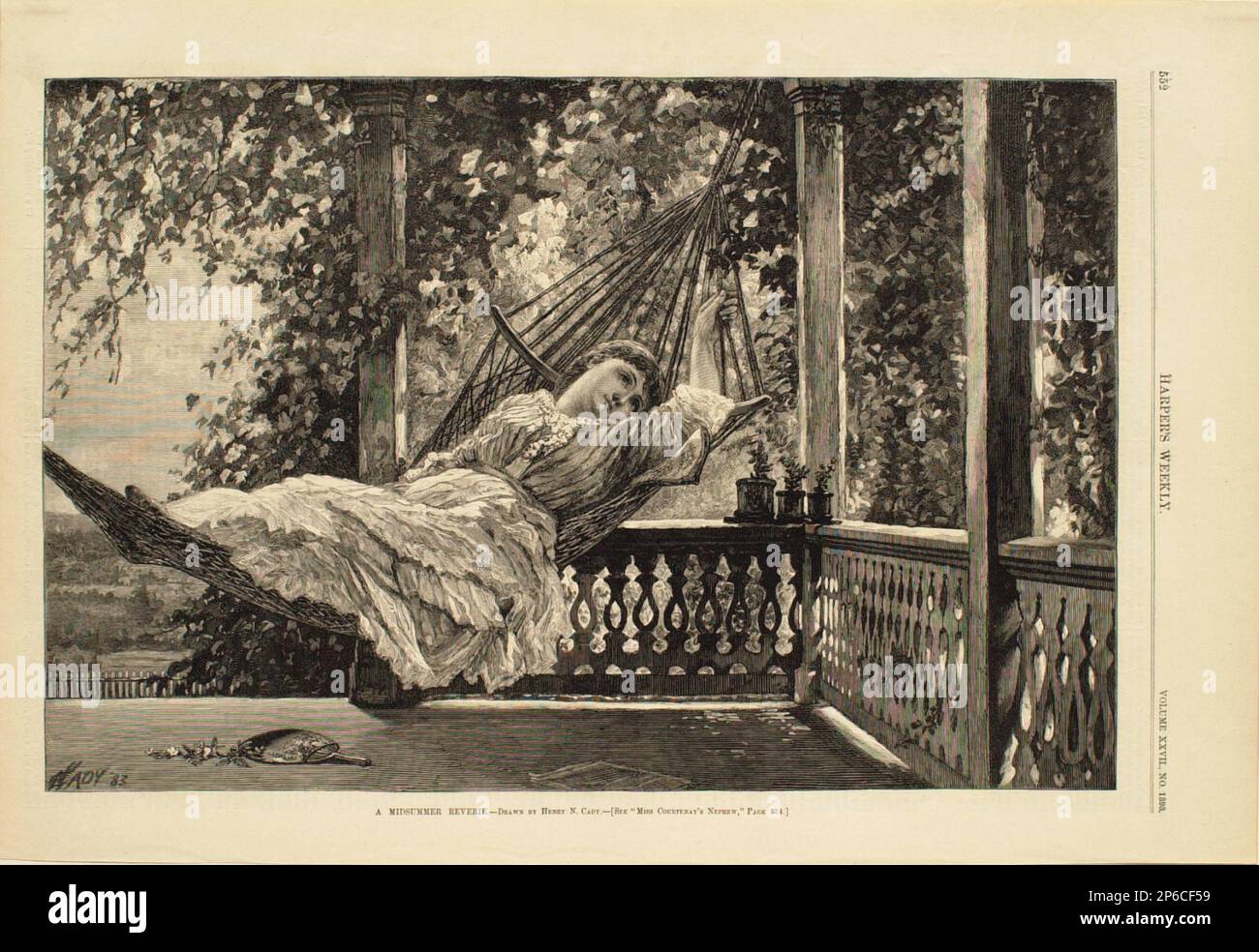 Henry Newell Cady, A Midsummer Reverie, 1883, wood engraving on paper ...