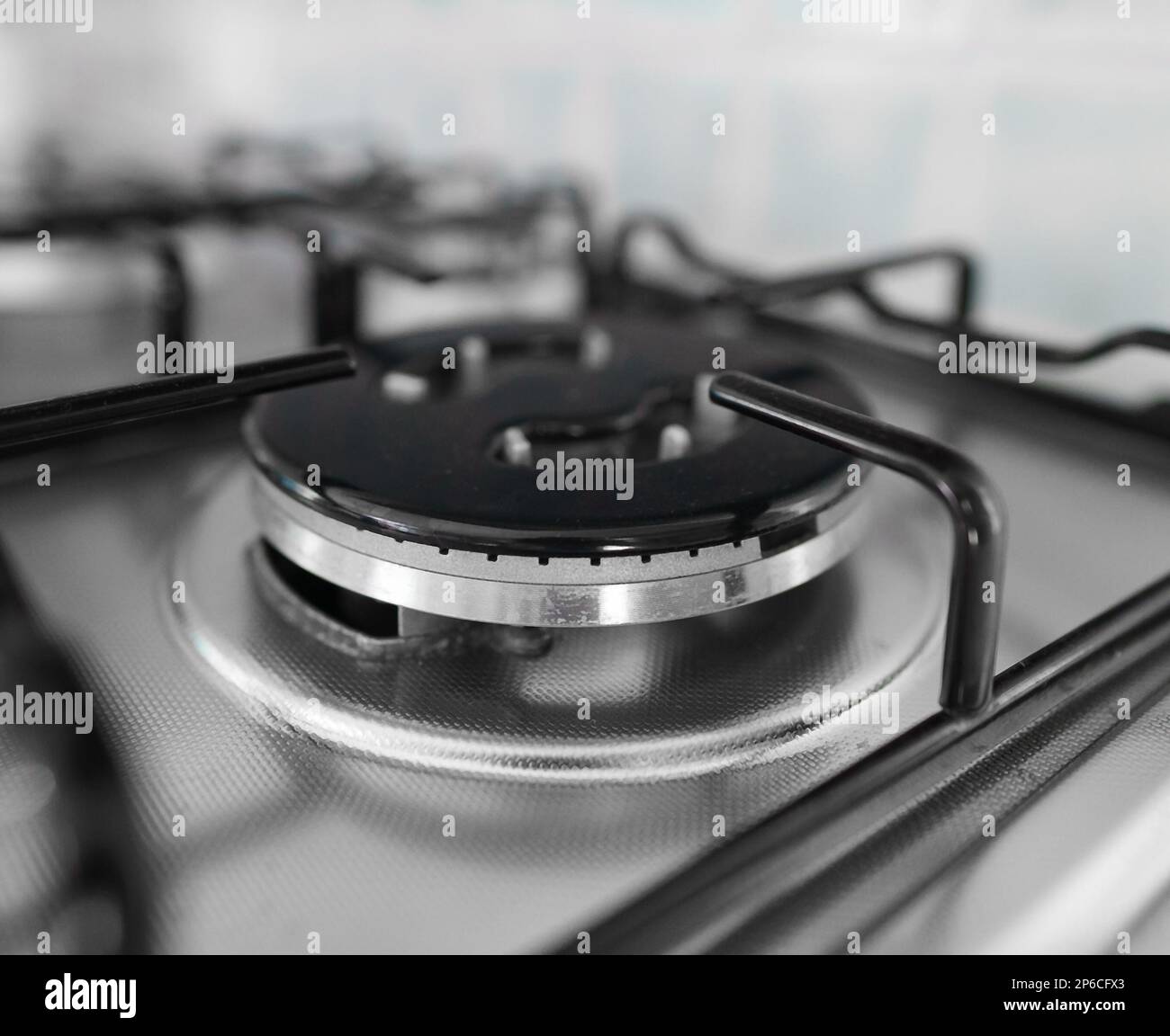 Gas stove burner in the kitchen room Stock Photo - Alamy
