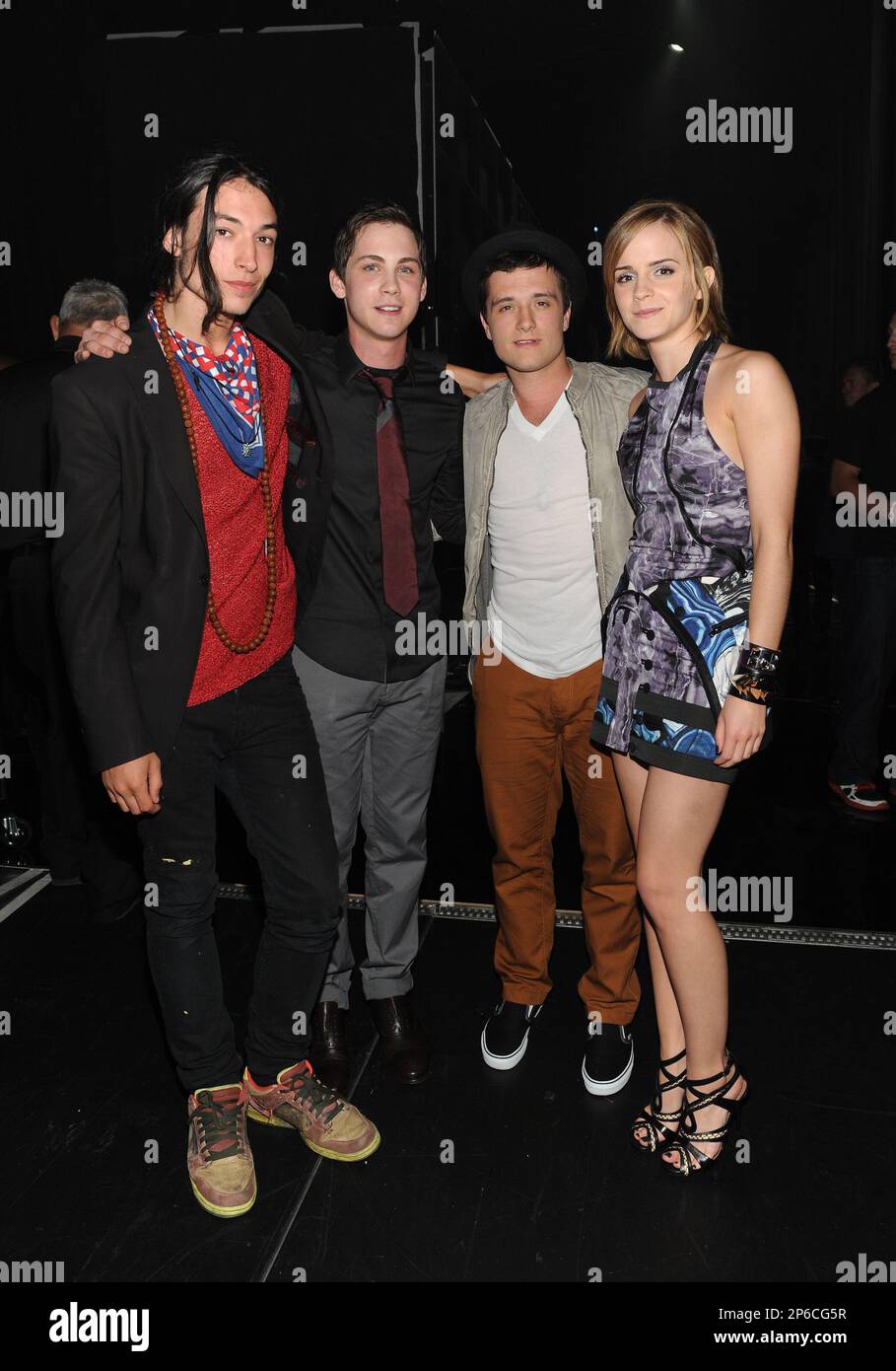 UNIVERSAL CITY, CA - JUNE 3: (L-R) Ezra Miller, Logan Lerman, Josh ...