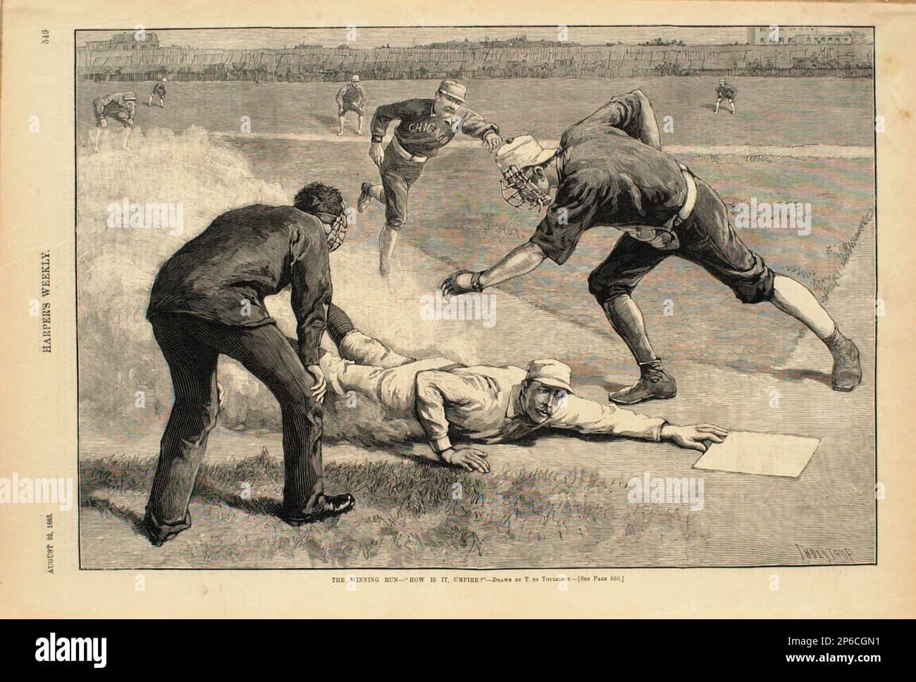 Thure Thulstrup, The Winning Run—"How is it, Umpire", 1885, wood ...