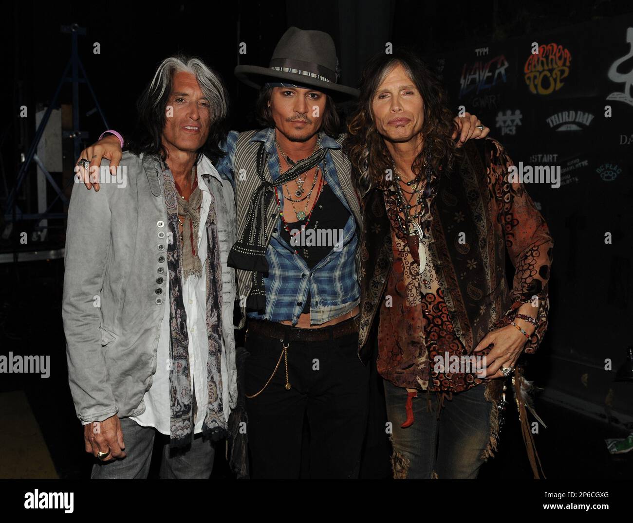 UNIVERSAL CITY, CA - JUNE 3: Musician Joe Perry, actor Johnny Depp and ...