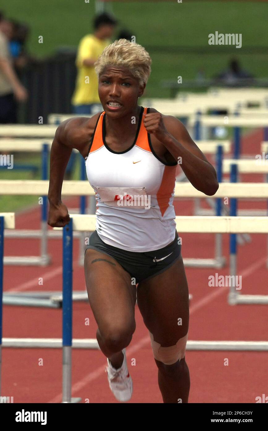 Athlete Perdita Felicien as seen during the Pure Athletics and NTC Last ...