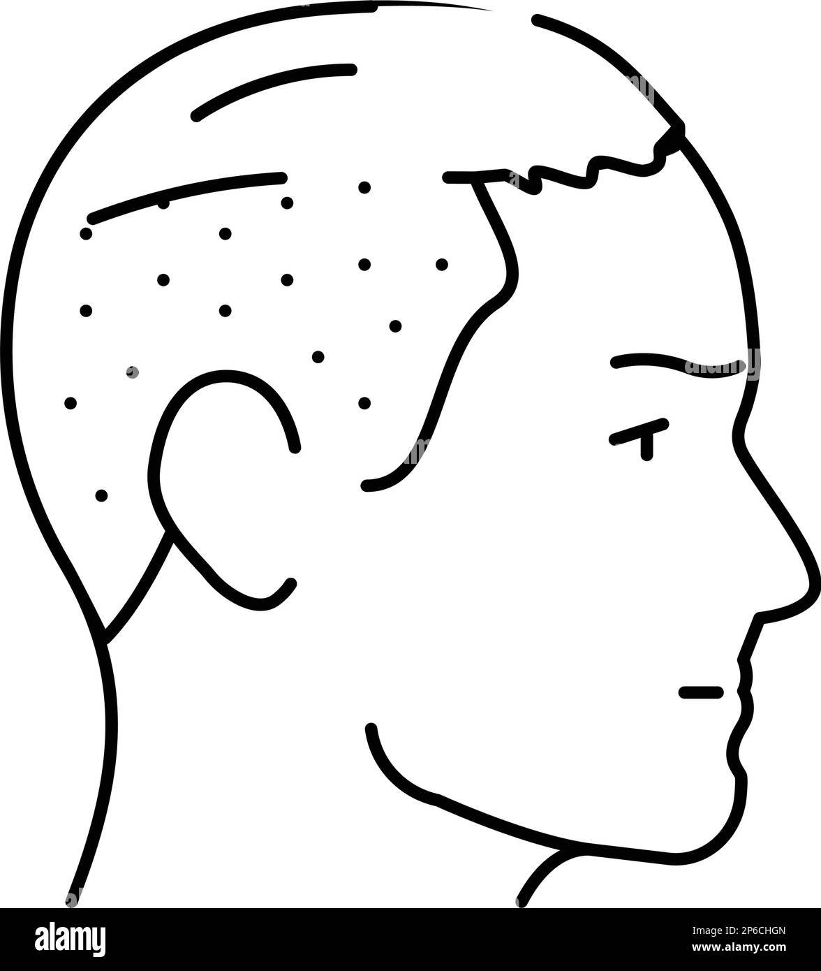 caesar hairstyle male line icon vector illustration Stock Vector Image ...