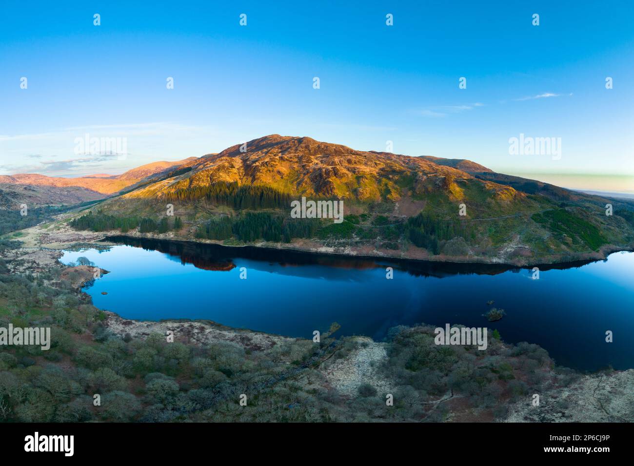 Scotland, Dumfries & Galloway, Galloway Forest Park. Aerial photograph ...