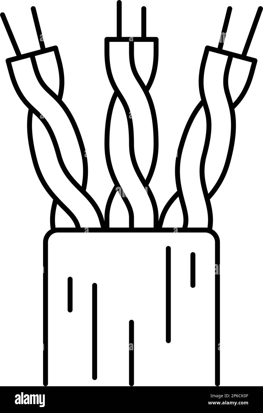 Flexible cable icon outline hi-res stock photography and images - Alamy