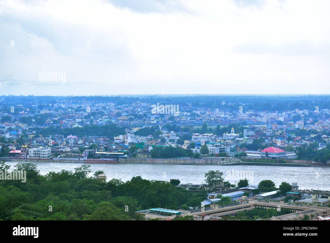 Panoramic landscape view of rishikesh uttarakhand, ganga river Stock ...