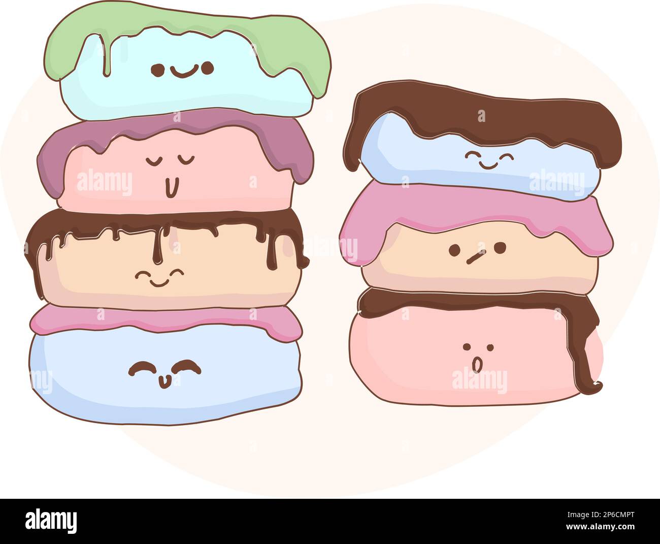 NATIONAL DONUT DAY.glazed sweet donut. Draw funny american kawaii ...