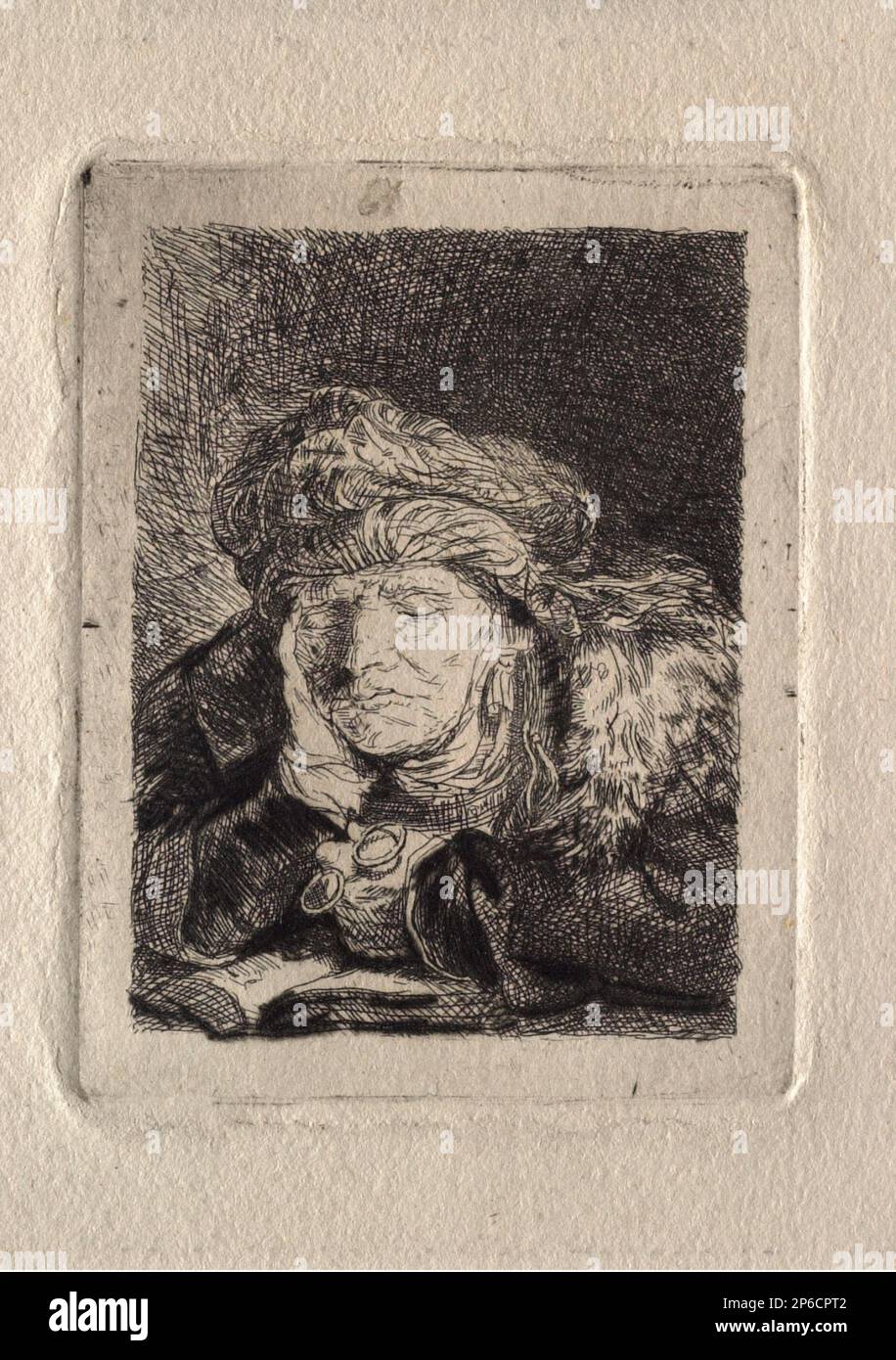 Andrew Geddes, Old Woman Sleeping, 1822–1826, etching and drypoint on ...