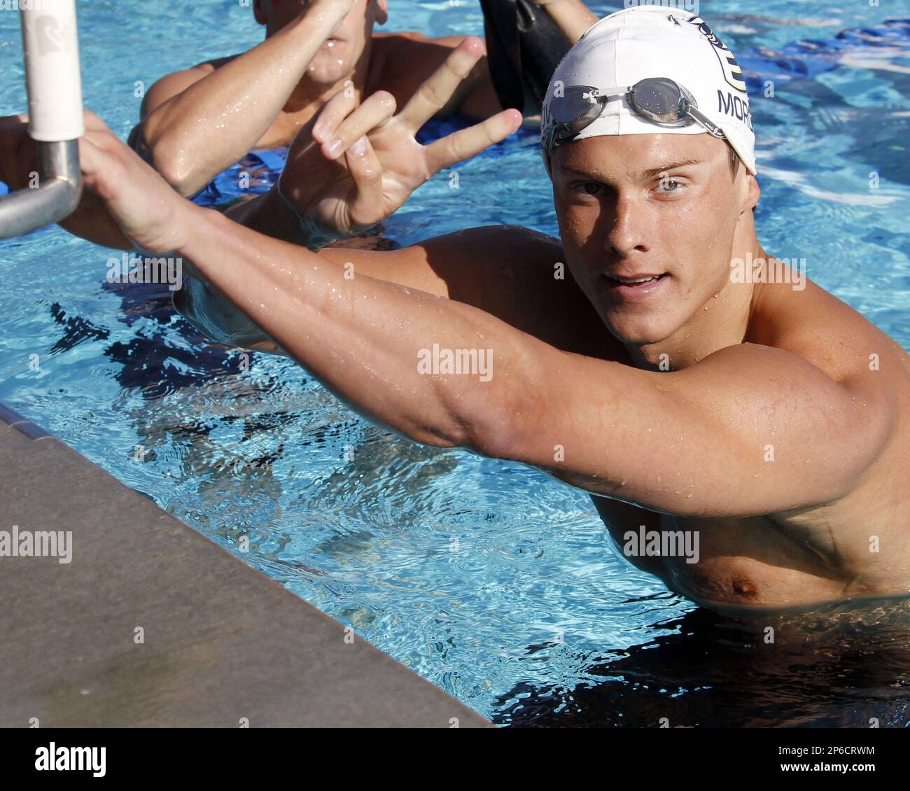 Russian Olympic Swimmer Vladimir Morozov (TROJ-CA) wins the Men's 100m ...