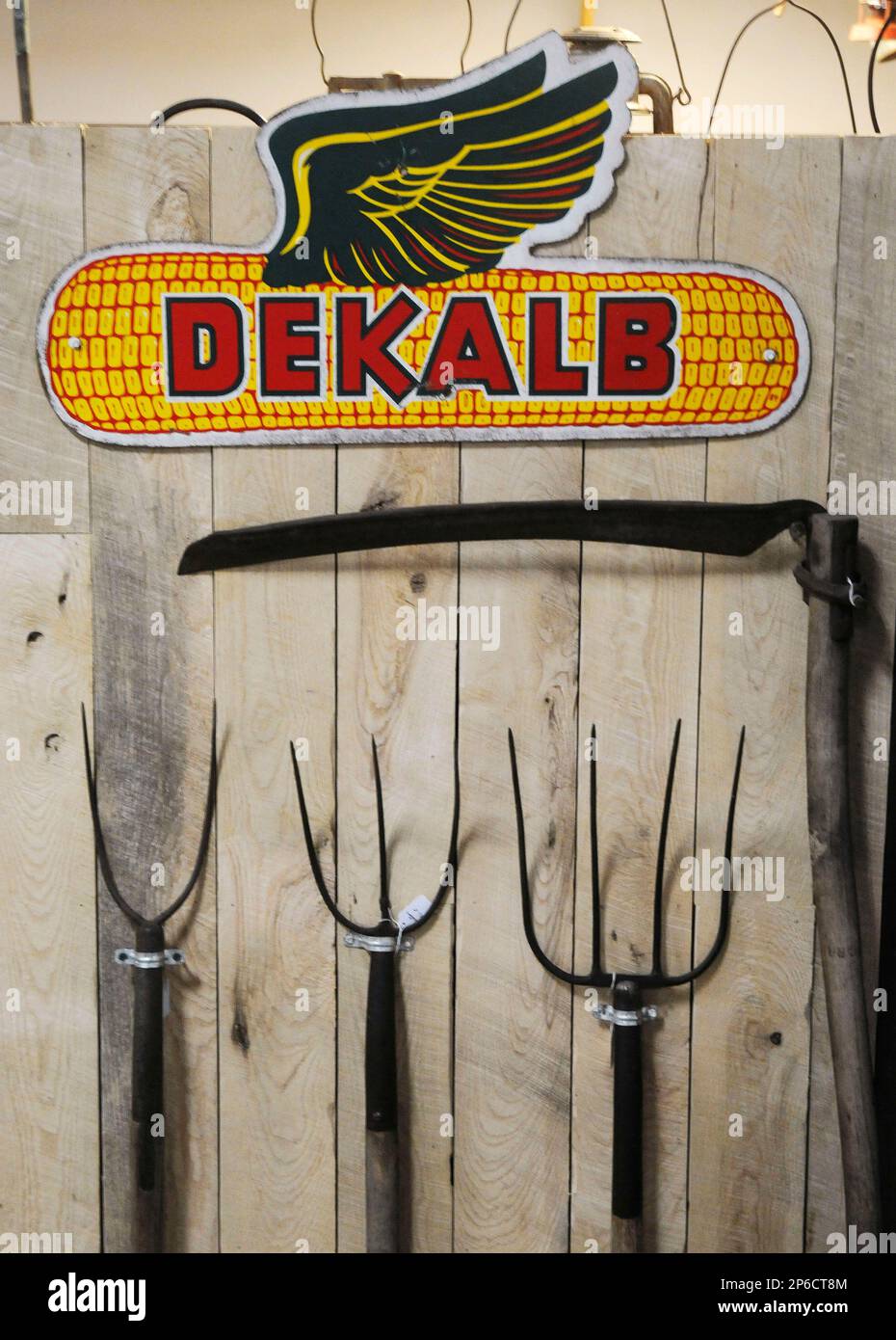 In a May 24, 2012 photo, an old DEKALB sign hangs above several pitch ...
