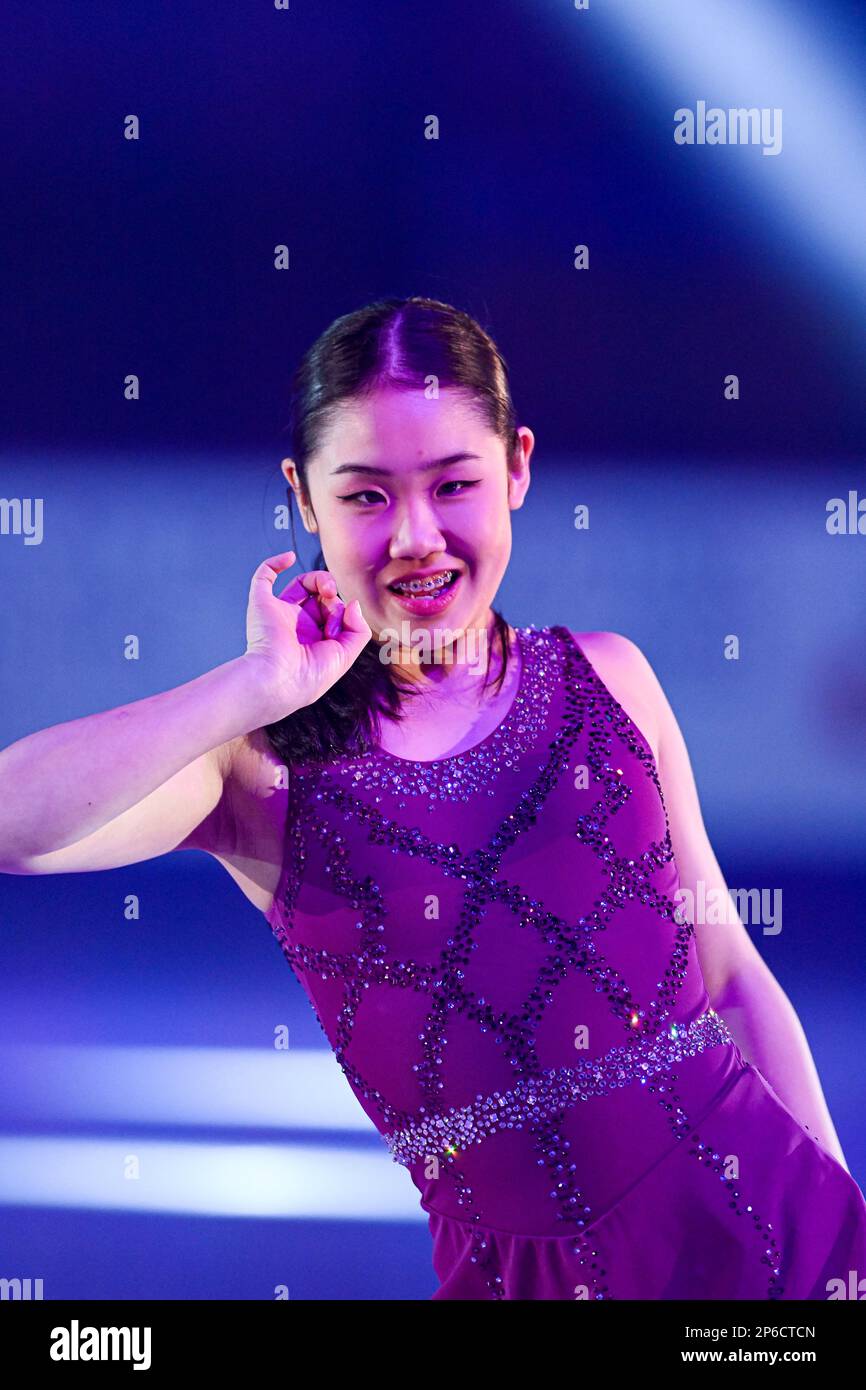 Clare SEO (USA), during the Exhibition Gala, at the ISU World Junior ...