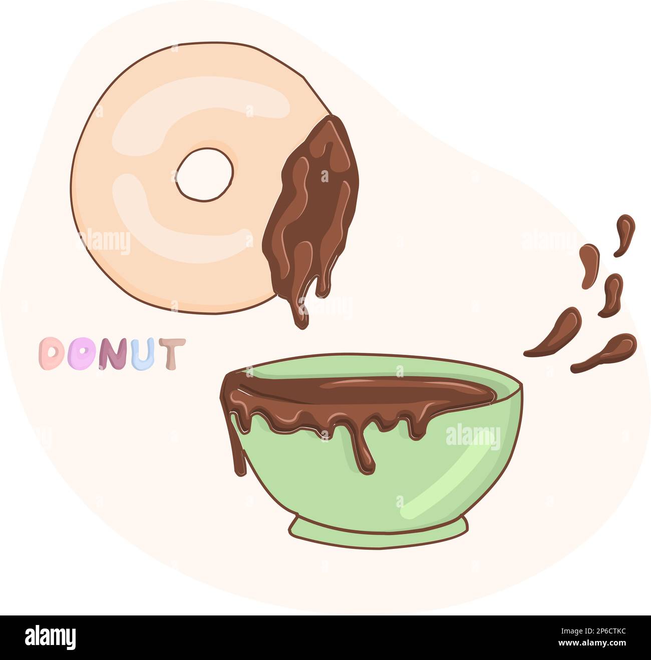 NATIONAL DONUT DAY.glazed sweet donut. Draw funny american kawaii ...
