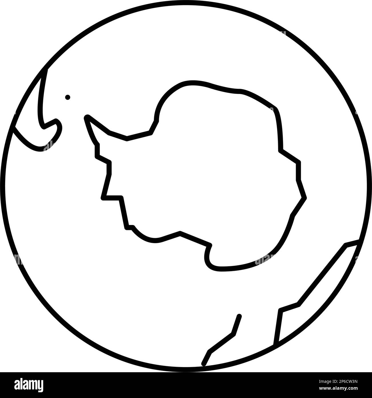 antarctica earth planet map line icon vector illustration Stock Vector ...