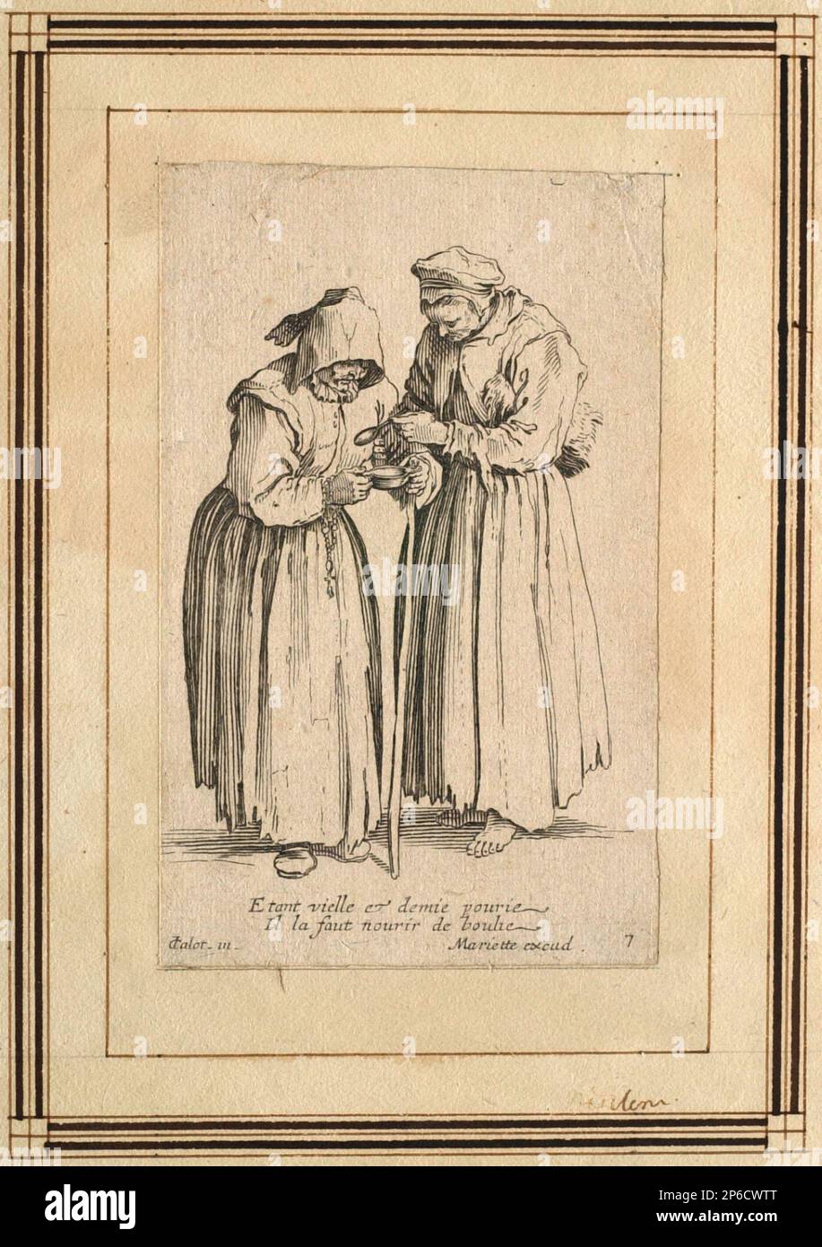 After Jacques Callot, The Two Beggars, etching Stock Photo - Alamy