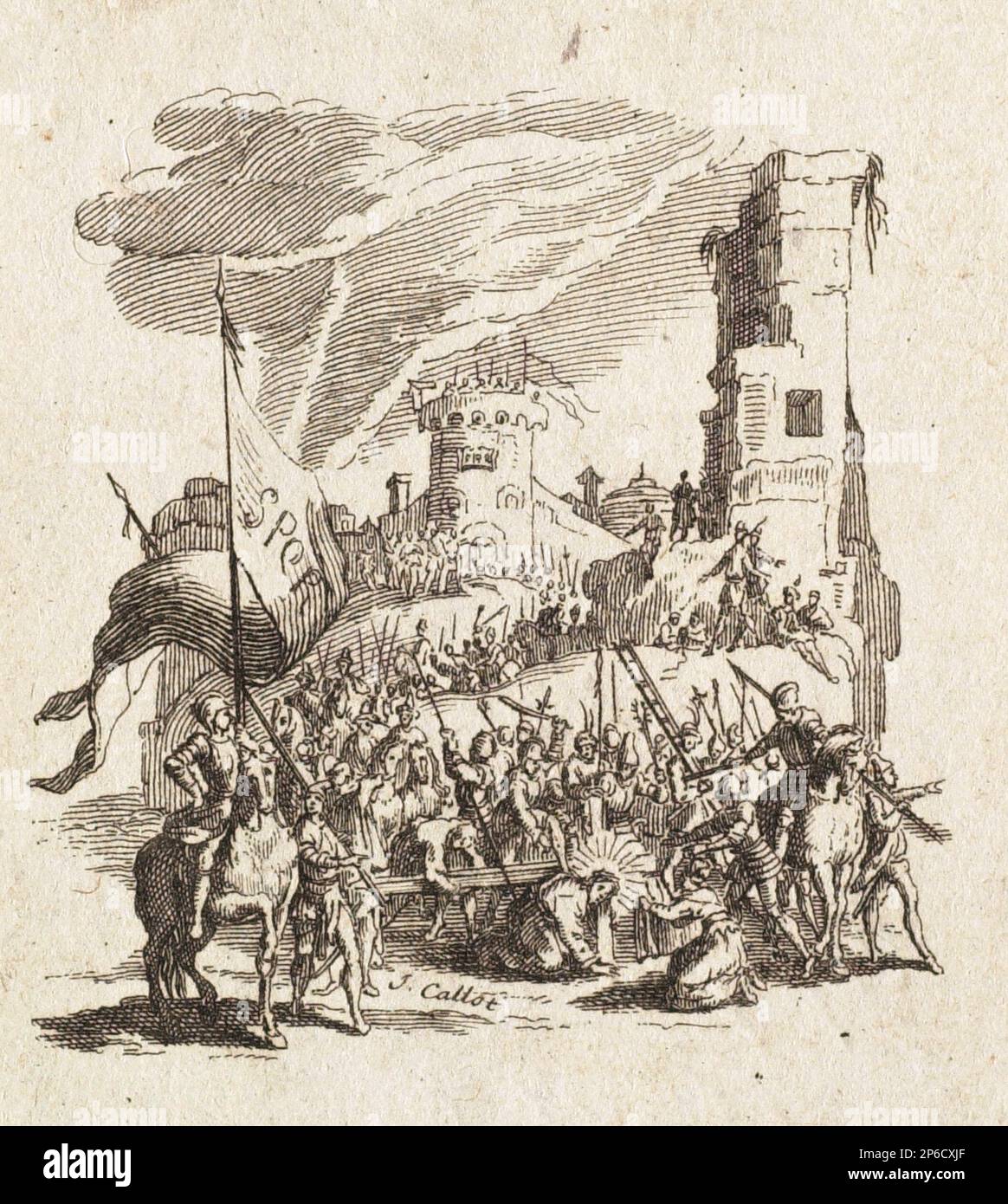 After Jacques Callot, The Bearing of the Cross, etching on laid paper ...