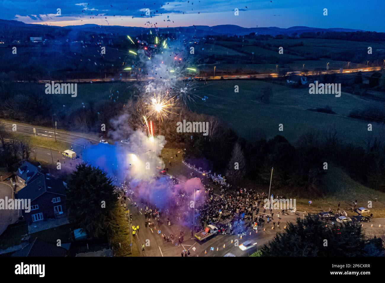 People attend a vigil in the St Mellons area of Cardiff, in memory of ...