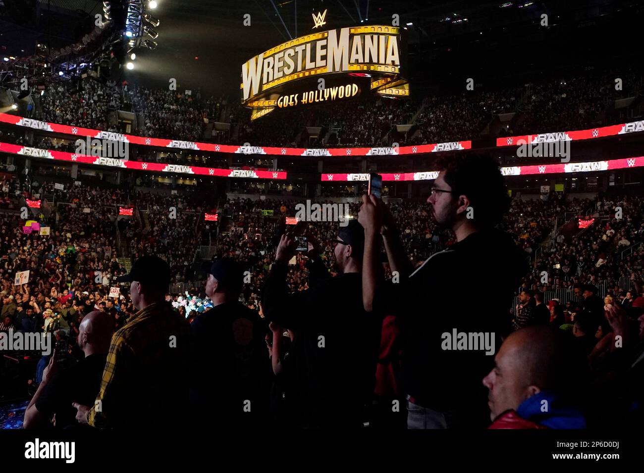 Wrestling fans during the WWE Monday Night RAW event, Monday, March 6 ...