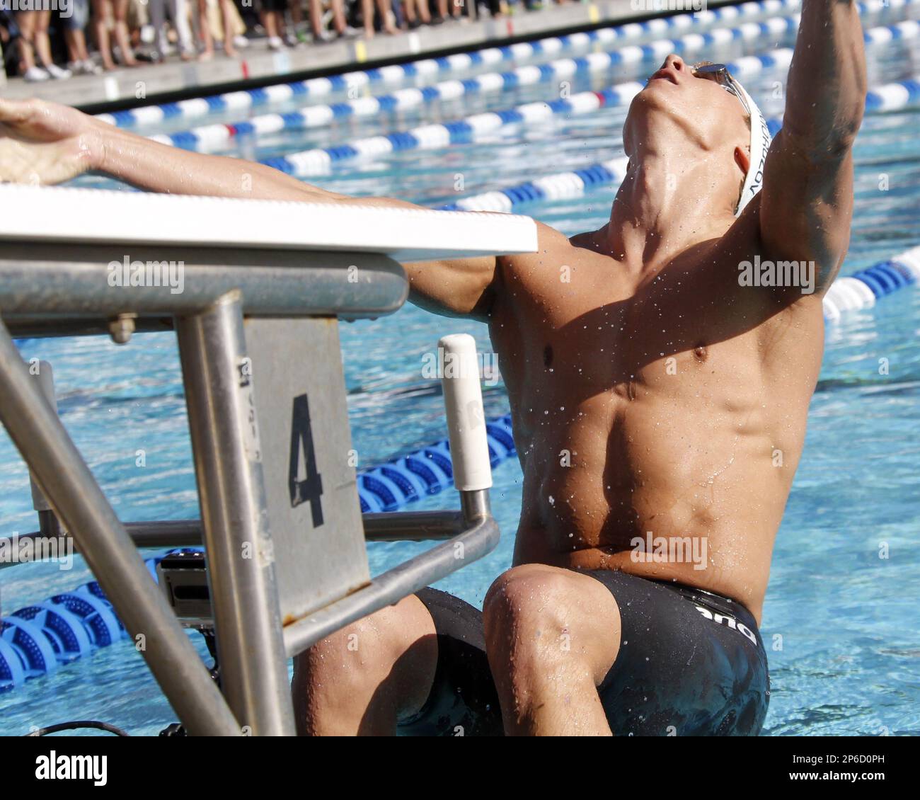 Russian Olympic Swimmer Vladimir Morozov (TROJ-CA) wins the Men's 100m ...