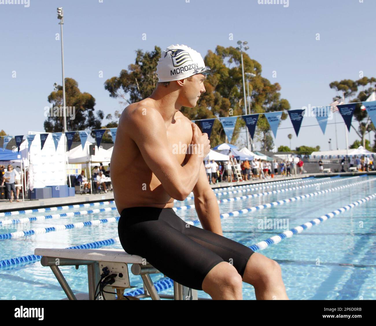 Russian Olympic Swimmer Vladimir Morozov (TROJ-CA) wins the Men's 100m ...