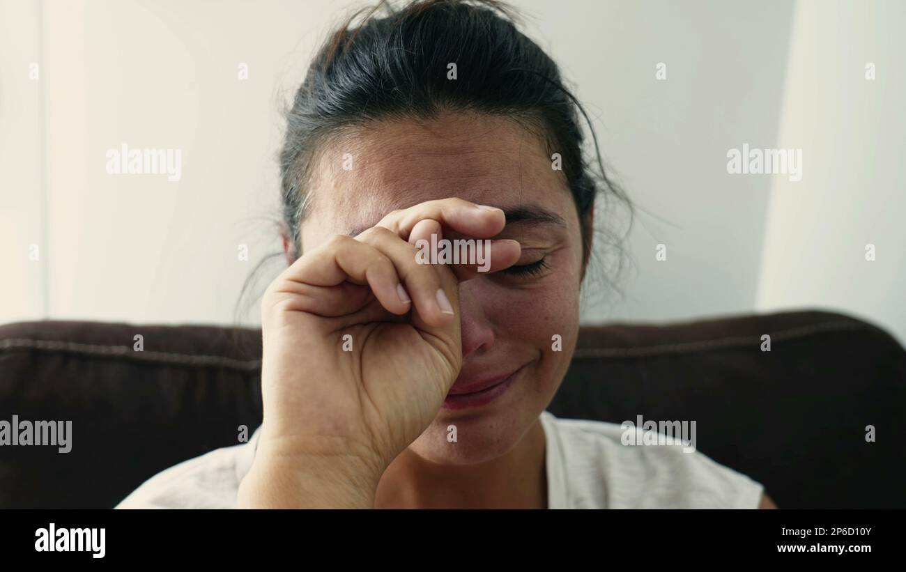 A desperate woman suffering from mental breakdown. Troubled 30s female ...