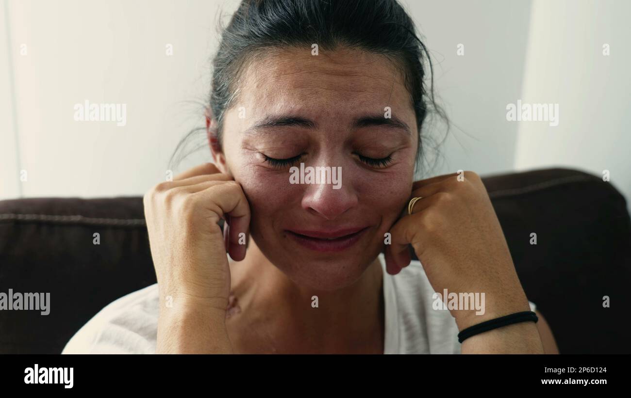 A desperate woman suffering from mental breakdown. Troubled 30s female ...