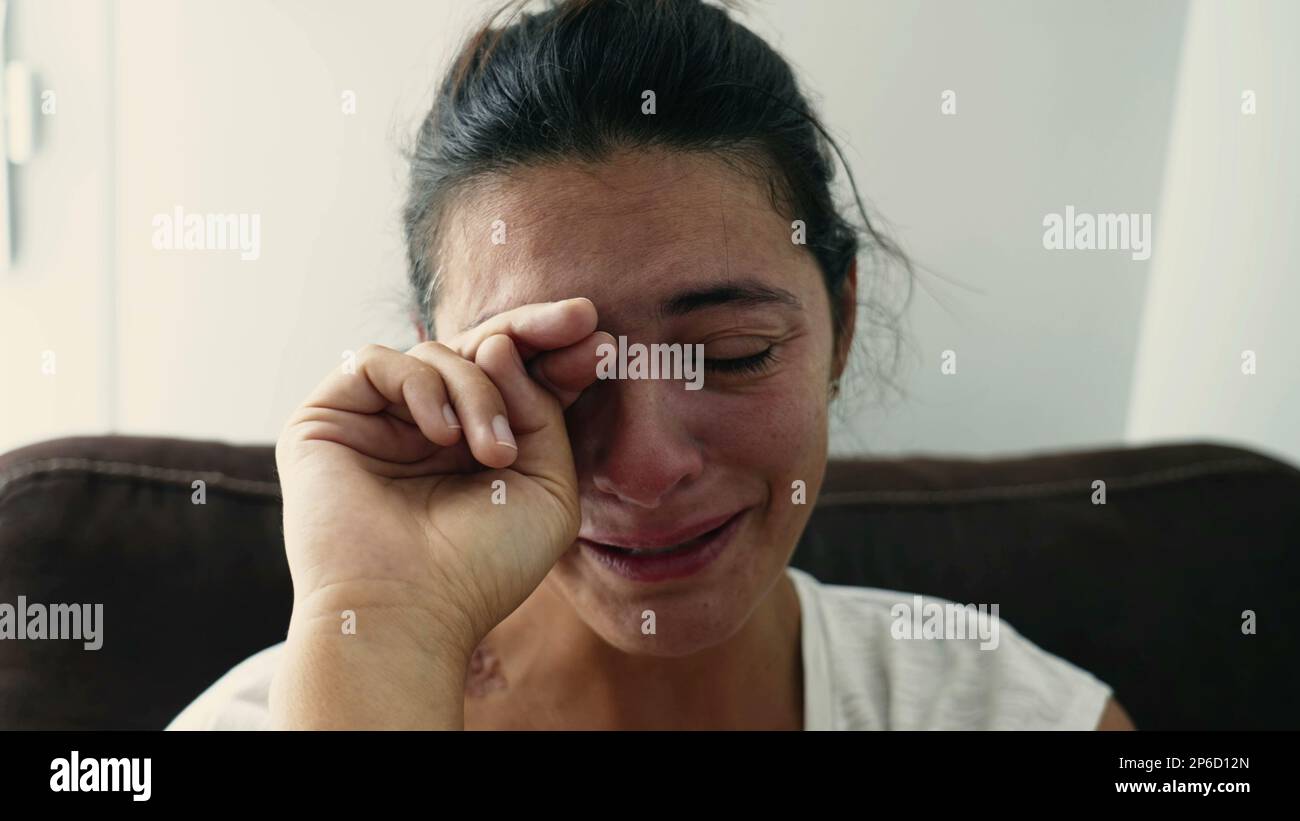 A desperate woman suffering from mental breakdown. Troubled 30s female ...