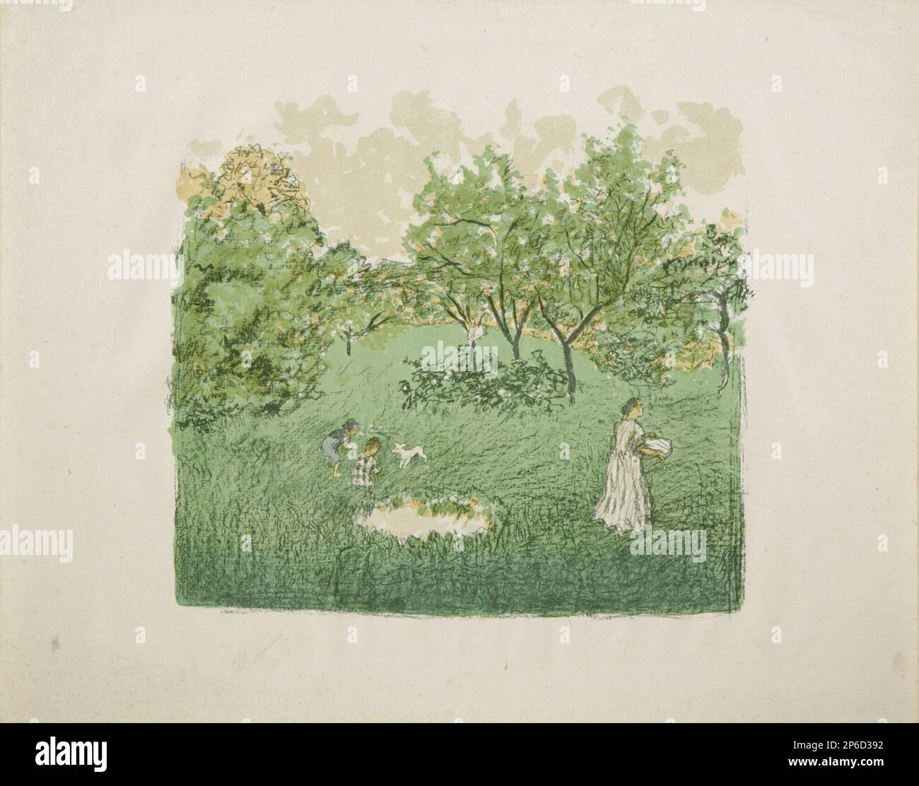 Pierre Bonnard, The Orchard (Le verger), 1899, lithograph in green ...