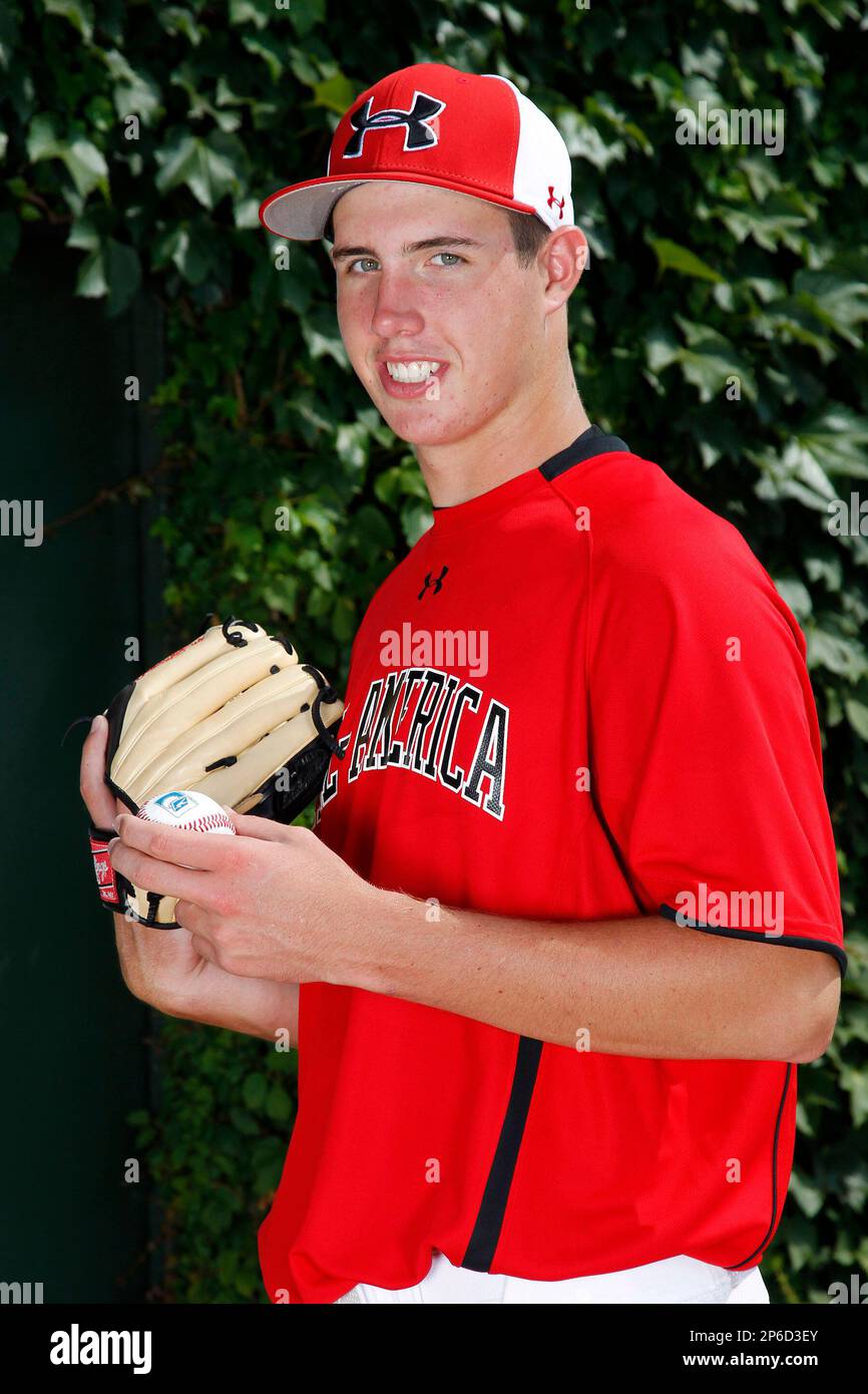 Pitcher Ryan Kellogg #25 poses for a photo before the Under Armour All ...
