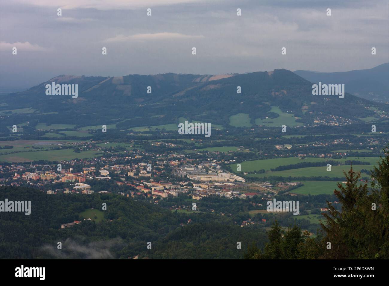 Frenstat pod Radhostem, view from Velky Javornik, Beskid Mountains ...