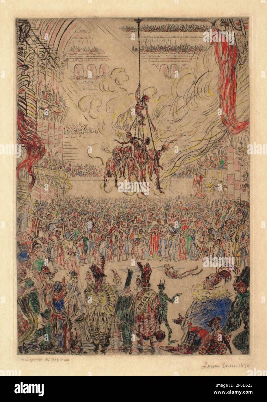 James Ensor, The Vengeance of Hop Frog, 1898, etching with watercolor ...