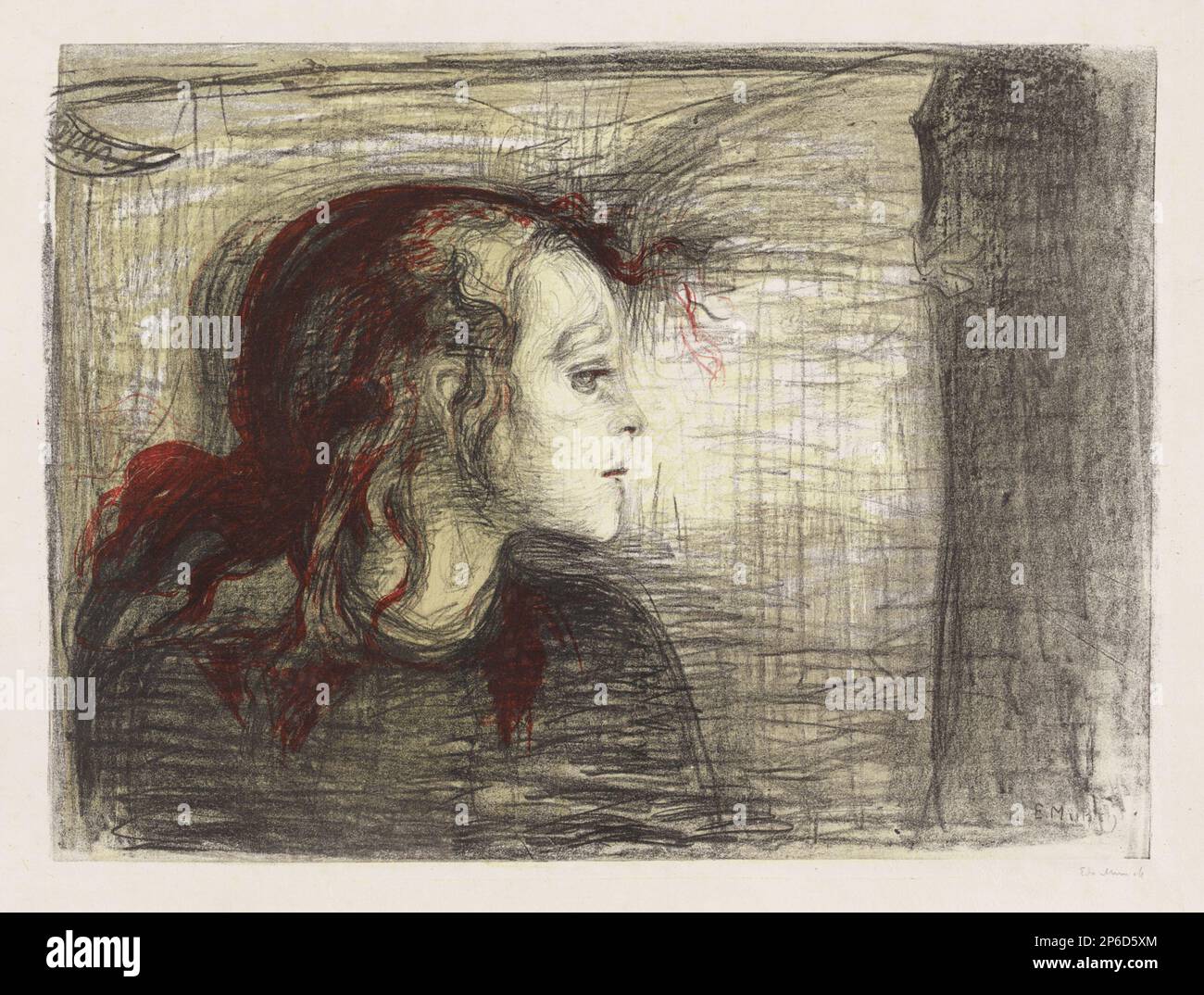Edvard Munch, The Sick Child I, 1896, lithograph printed in dark gray ...