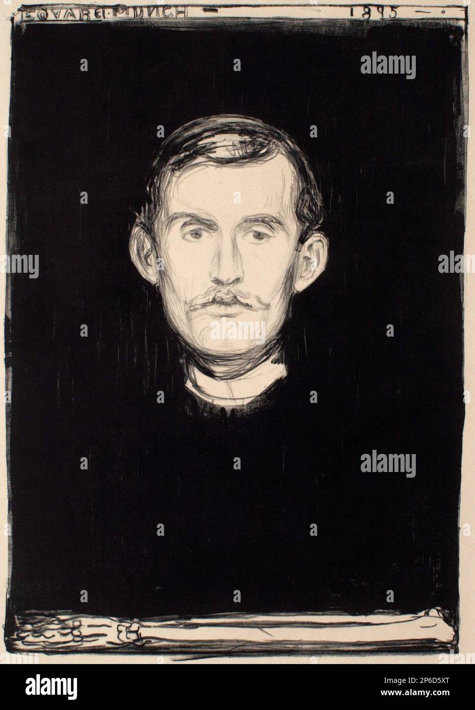 Edvard Munch, Self-Portrait, 1895, lithograph printed in black on heavy ...